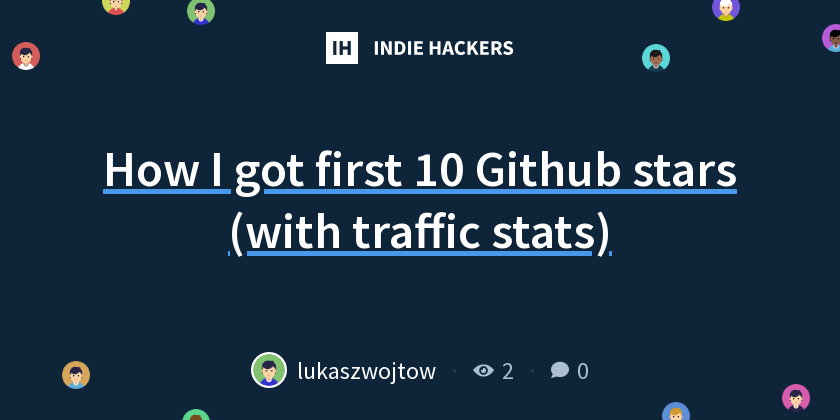 How I got first 10 Github stars (with traffic stats)