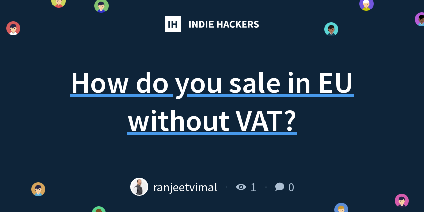 How do you sale in EU without VAT?