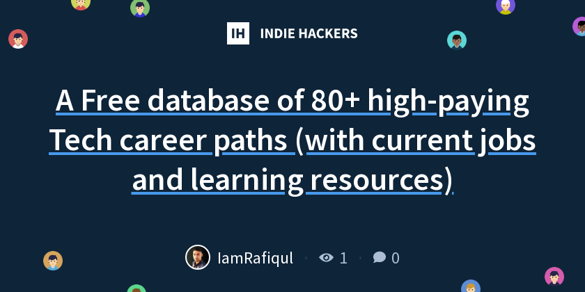 A Free database of 80+ high-paying Tech career paths (with current jobs ...