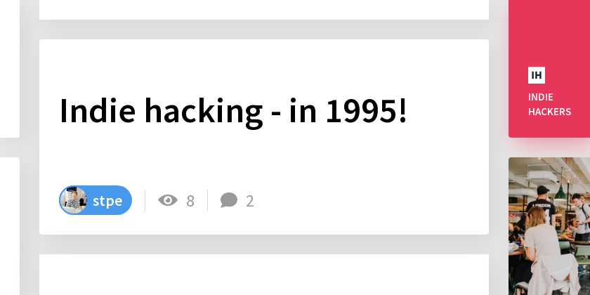 Indie hacking - in 1995! - Indie Hackers