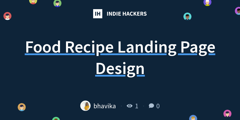 Food Recipe Landing Page Design