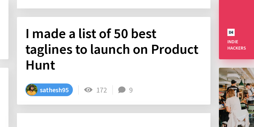 I made a list of 50 best taglines to launch on Product Hunt - Indie Hackers