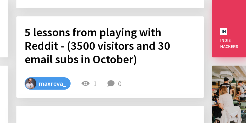 5 lessons from playing with Reddit - (3500 visitors and 30 email subs ...
