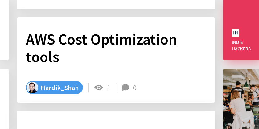 AWS Cost Optimization tools - Indie Hackers