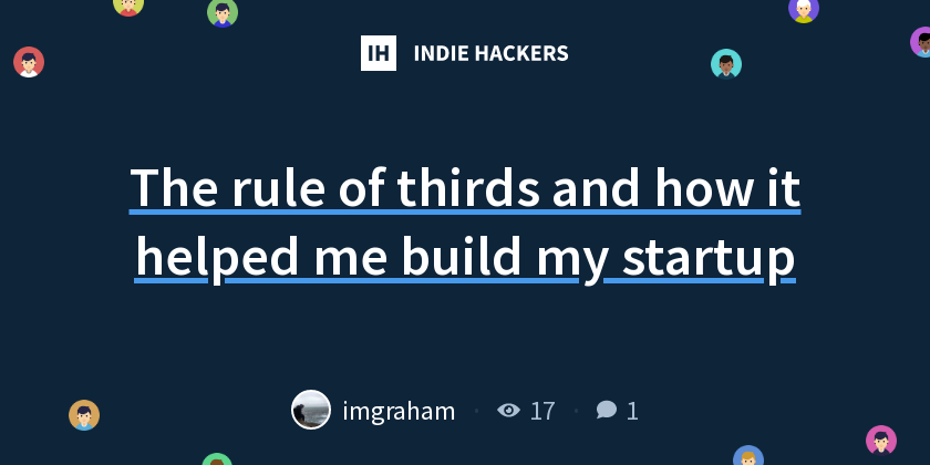 The rule of thirds and how it helped me build my startup - Indie Hackers