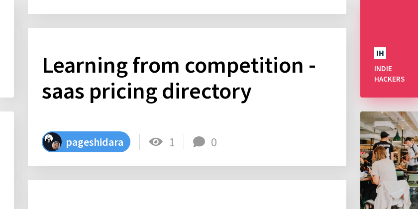 Learning from competition - saas pricing directory - Indie Hackers