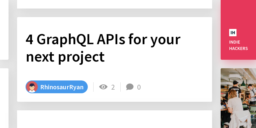 4 GraphQL APIs for your next project - Indie Hackers