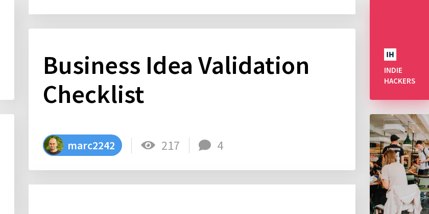 Business Idea Validation Checklist - Indie Hackers