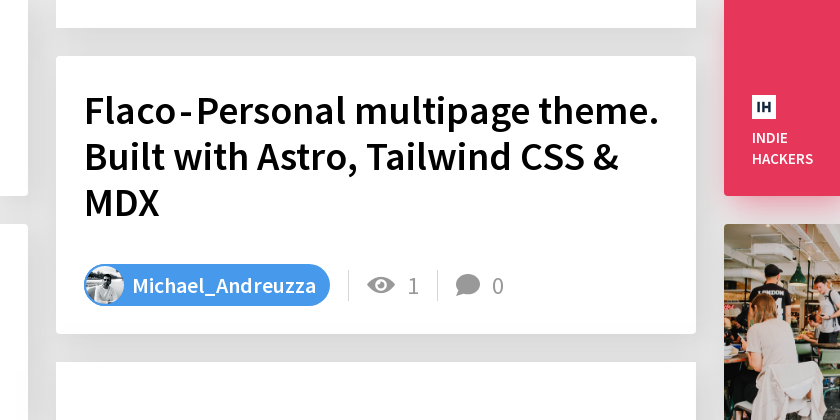 Flaco Personal Multipage Theme Built With Astro Tailwind Css And Mdx Indie Hackers
