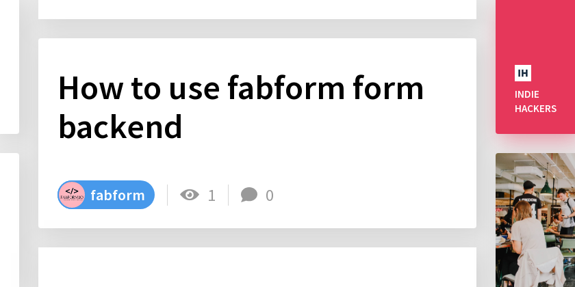 How to use fabform form backend - Indie Hackers