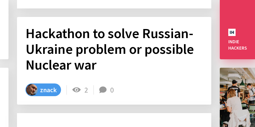 Hackathon to solve Russian-Ukraine problem or possible Nuclear war ...