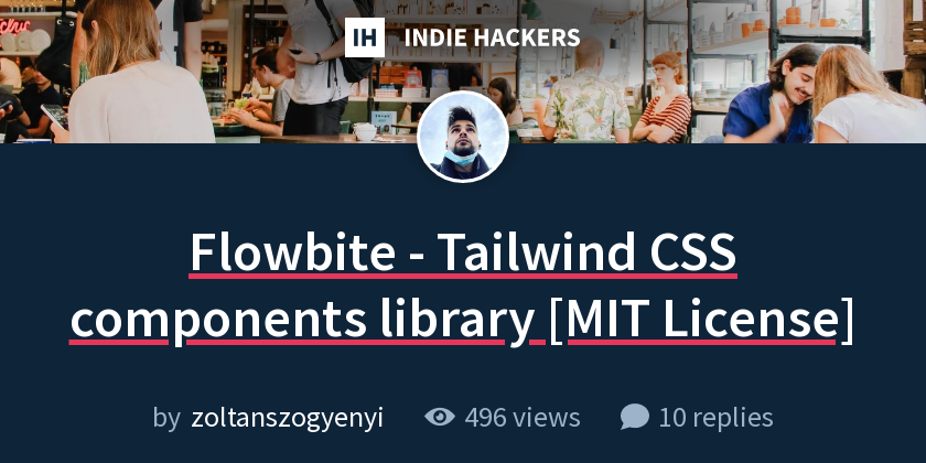 Flowbite Tailwind Css Components Library Mit License Indie Hackers 9306