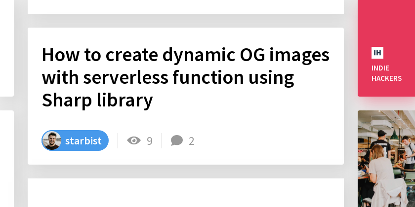 How To Create Dynamic Og Images With Serverless Function Using Sharp Library Indie Hackers 7729