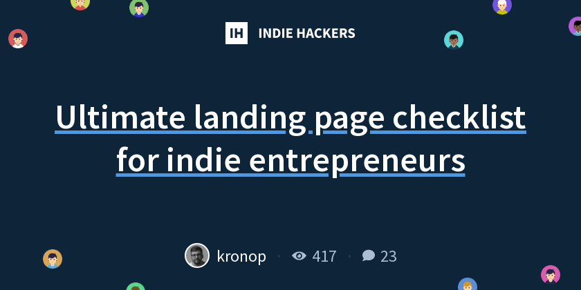 Ultimate landing page checklist for indie entrepreneurs - Indie Hackers