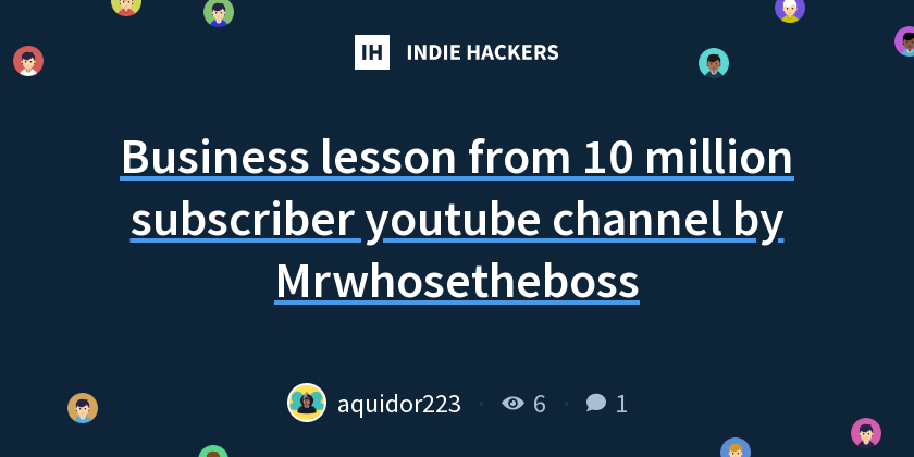 Business lesson from 10 million subscriber youtube channel by ...