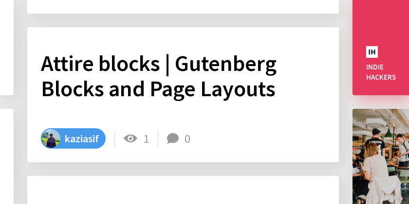 Attire blocks | Gutenberg Blocks and Page Layouts - Indie Hackers