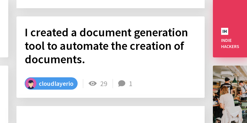I created a document generation tool to automate the creation of documents. - Indie Hackers