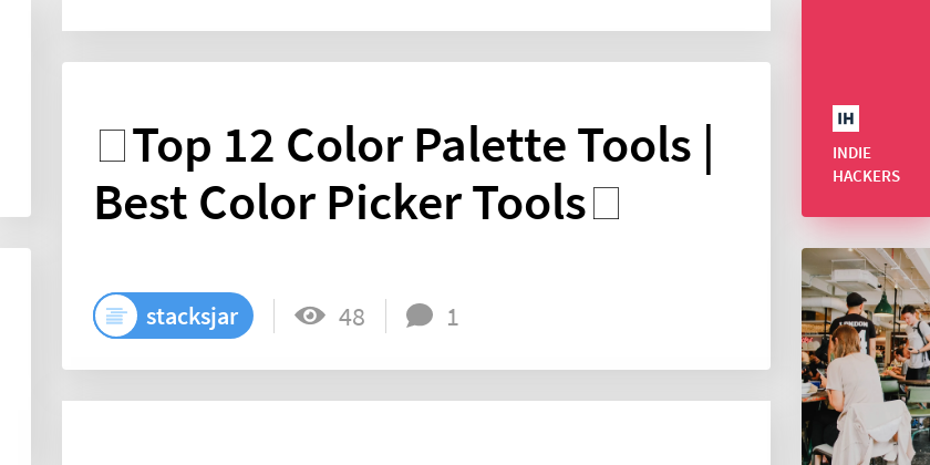 🎨Top 12 Color Palette Tools | Best Color Picker Tools🎨 - Indie Hackers