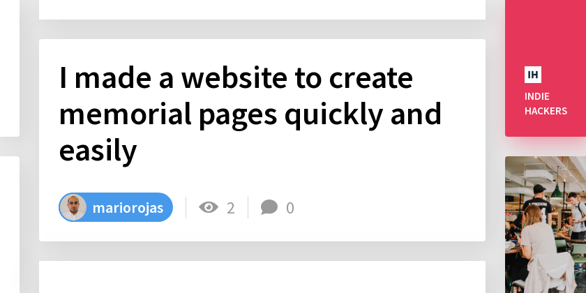 I made a website to create memorial pages quickly and easily - Indie ...