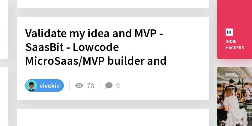 Validate My Idea And Mvp Saasbit Lowcode Microsaasmvp Builder And Hosting Platform Indie