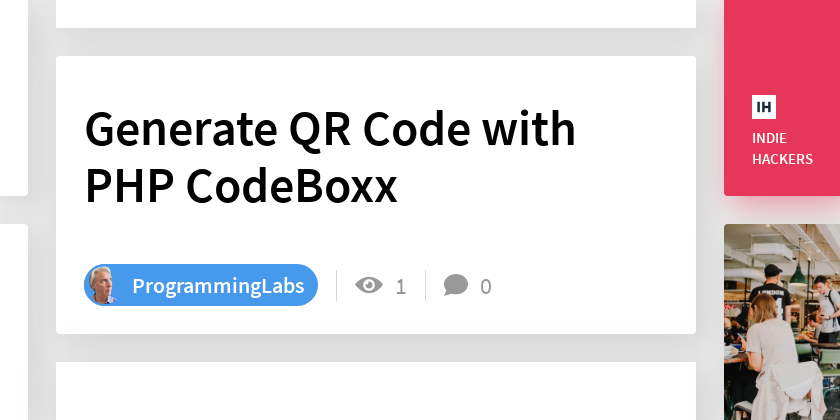 Generate QR Code with PHP CodeBoxx - Indie Hackers