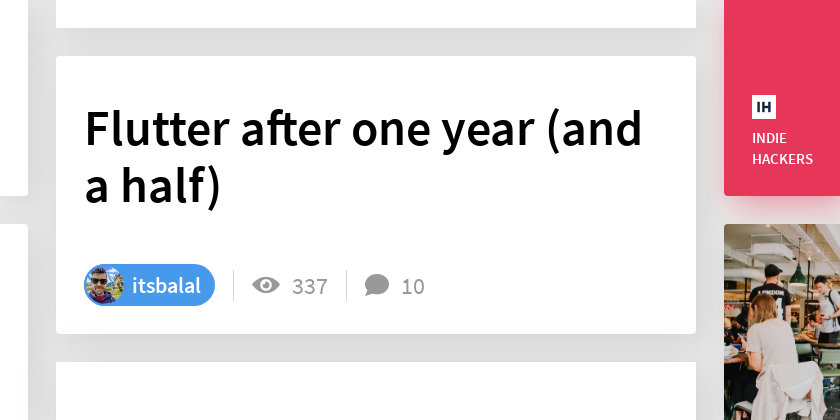 Flutter after one year (and a half) - Indie Hackers