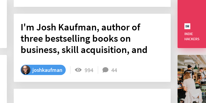 I'm Josh Kaufman, author of three bestselling books on business, skill ...