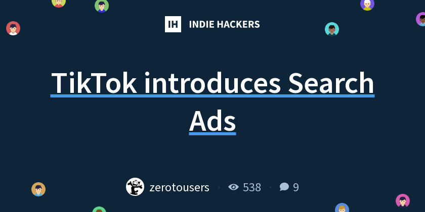 TikTok introduces Search Ads - Indie Hackers TikTok introduces Search Ads - Indie Hackers