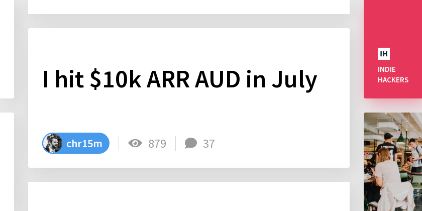 I hit $10k ARR AUD in July - Indie Hackers