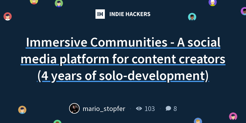 Immersive Communities - A social media platform for content creators (4 ...