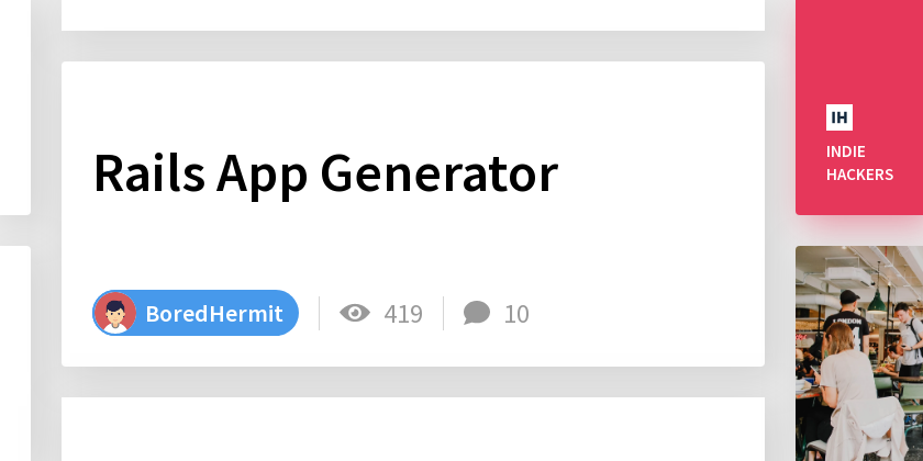 Rails App Generator - Indie Hackers Rails App Generator - Indie Hackers