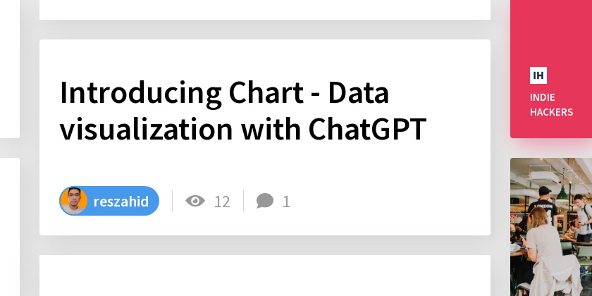 Introducing Chart Data Visualization With Chatgpt Indie Hackers 7252