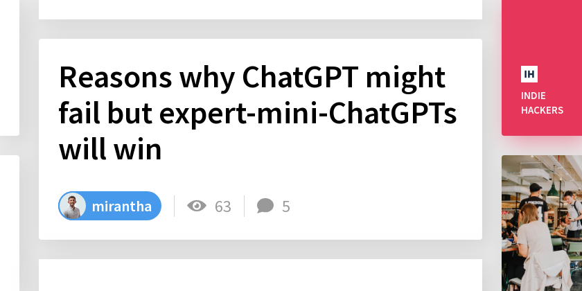 Reasons why ChatGPT might fail but expert-mini-ChatGPTs will win ...