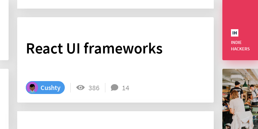 React UI frameworks - Indie Hackers