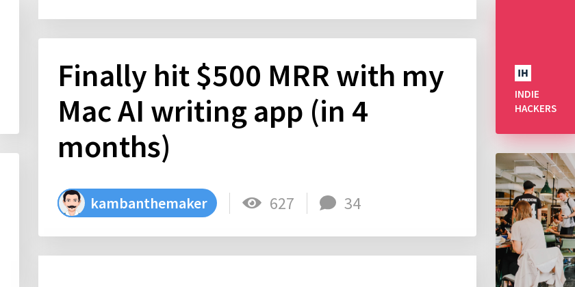 Finally hit $500 MRR with my Mac AI writing app (in 4 months) - Indie ...