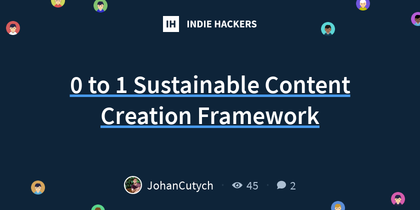 0 to 1 Sustainable Content Creation Framework - Indie Hackers