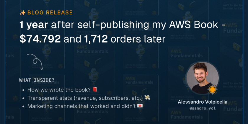 1 year after self-publishing my AWS Book - $74.792 and 1.712 orders ...