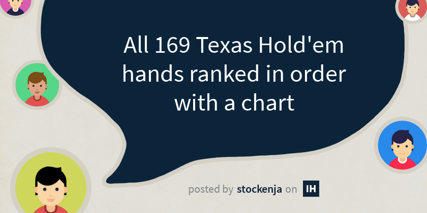 All 169 Texas Hold'em hands ranked in order with a chart - Indie Hackers