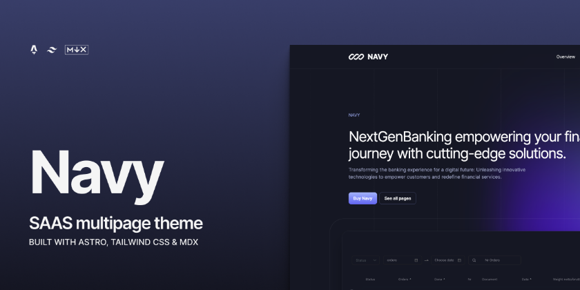 Navy – SaaS Multipage theme. - Indie Hackers