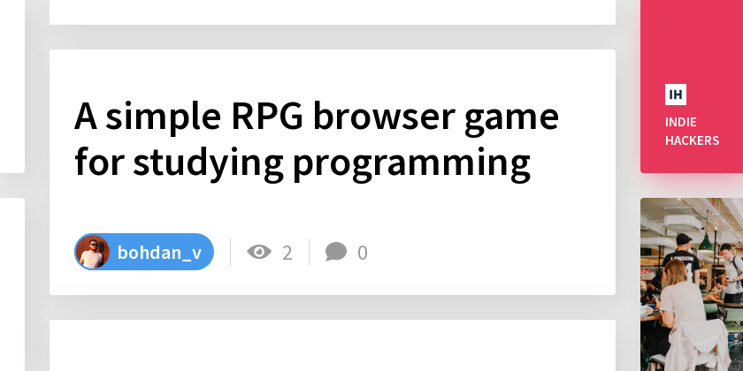 A simple RPG browser game for studying programming - Indie Hackers