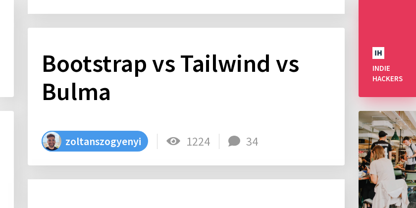 Bootstrap vs Tailwind vs Bulma - Indie Hackers