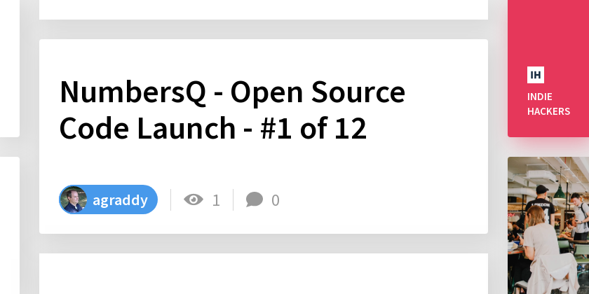 NumbersQ - Open Source Code Launch - #1 of 12 - Indie Hackers