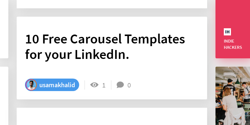 10 Free Carousel Templates for your LinkedIn. - Indie Hackers