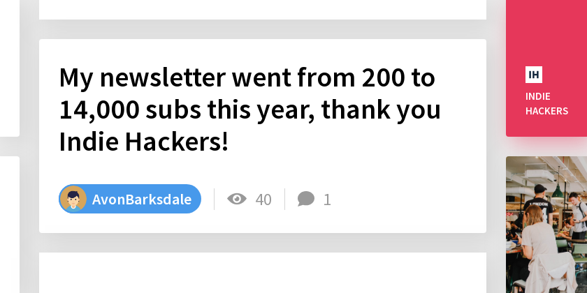 My newsletter went from 200 to 14,000 subs this year, thank you Indie ...