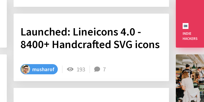 Launched: Lineicons 4.0 - 8400+ Handcrafted SVG icons - Indie Hackers