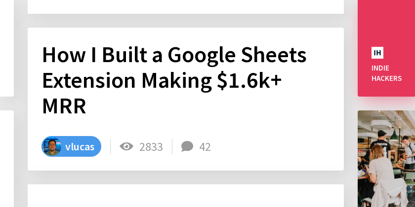How I Built a Google Sheets Extension Making $1.6k+ MRR - Indie Hackers