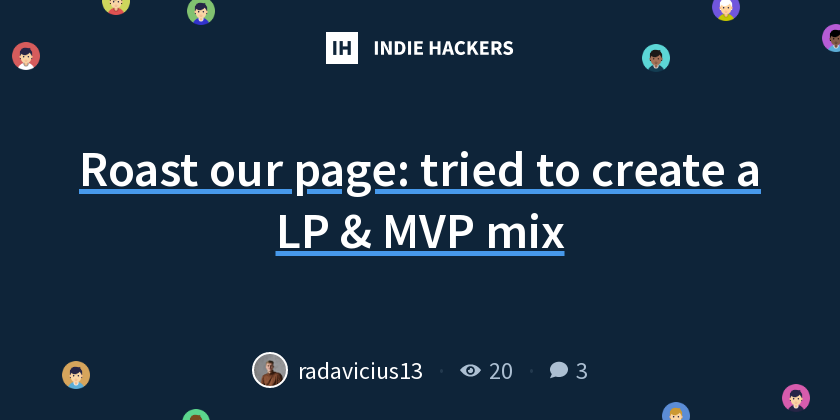 Roast our page: tried to create a LP & MVP mix - Indie Hackers