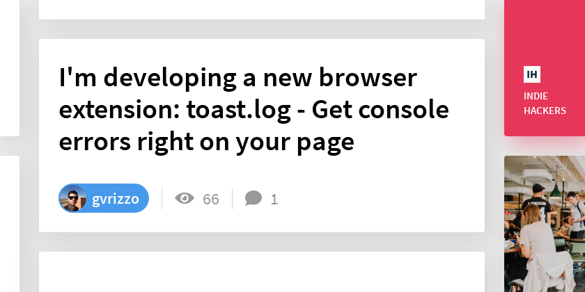 I'm developing a new browser extension: toast.log - Get console errors right on your page ...