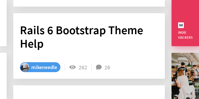 Rails 6 Bootstrap Theme Help Indie Hackers 