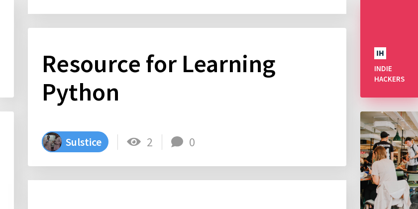 Resource for Learning Python - Indie Hackers